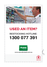 First Aid Restocking Signs - Alsco First Aid