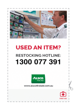 First Aid Restocking Signs - Alsco First Aid